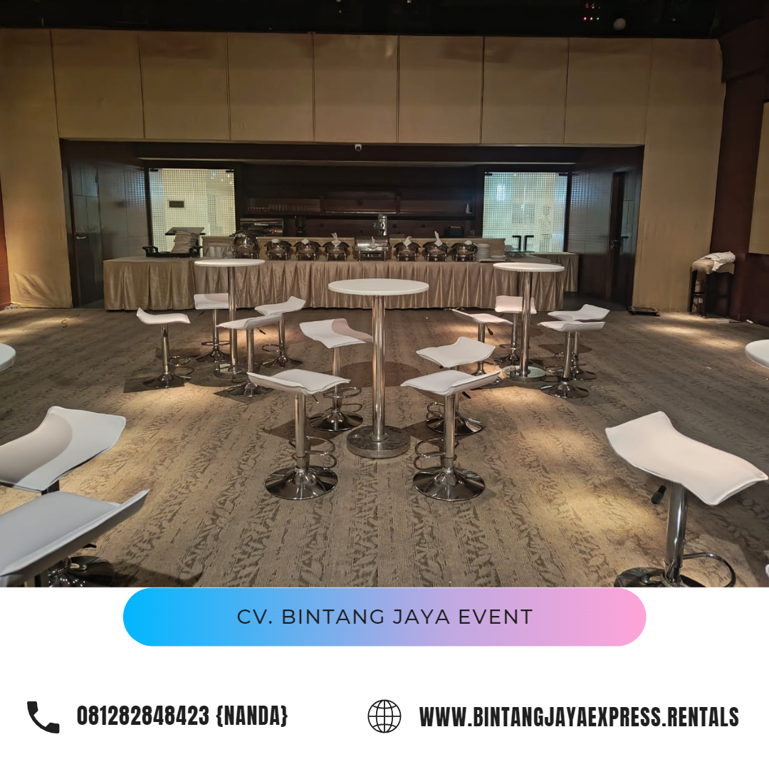 Sewa Set Barstool Kursi Kotak Dan Meja Bar Putih Jakarta
